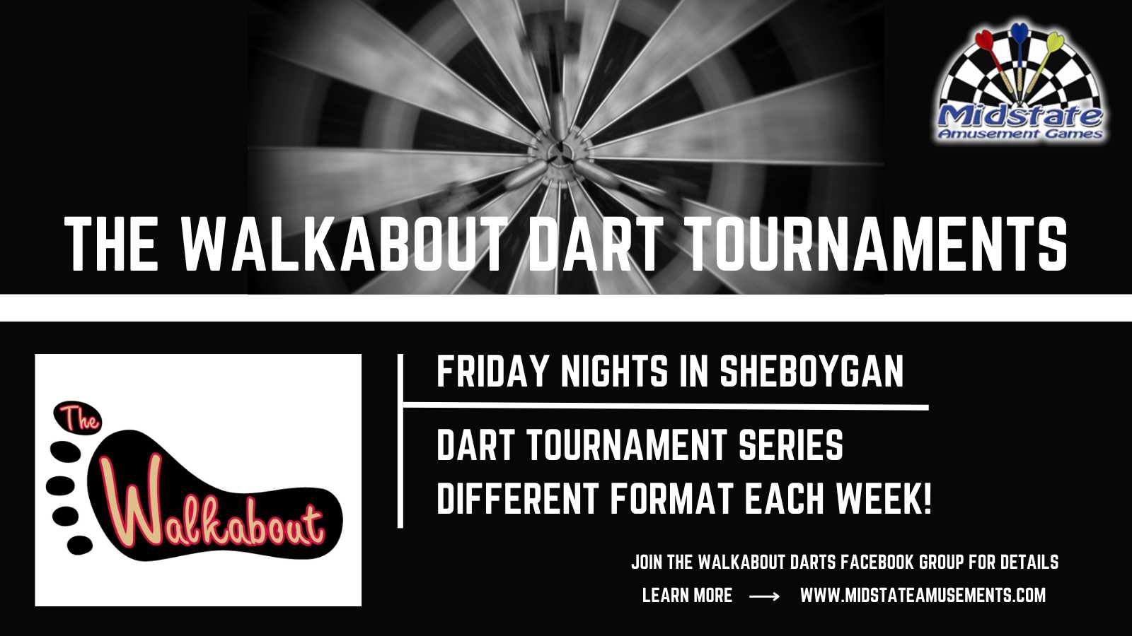 Walkabout Friday Dart Tournaments - Midstate Amusement Games